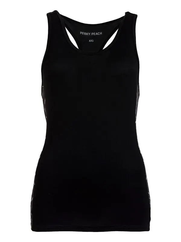 PERKY PEACH Scattered Line Vest Top - Black