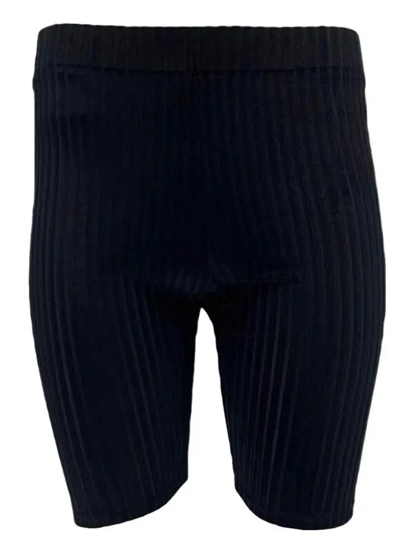 MONZLAPUR NEW YORK Velvet Stripe Biker Short - Black
