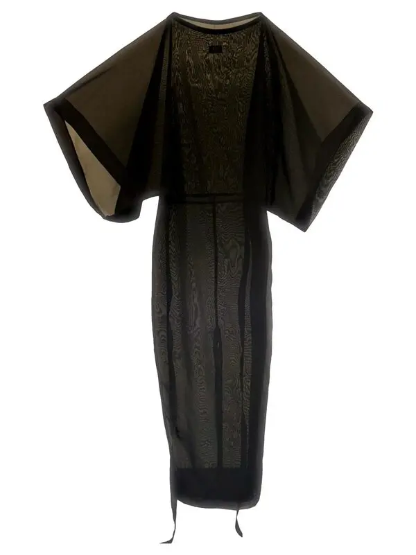Chuks Collins Chiffon Convertible Batwing Dress - Black