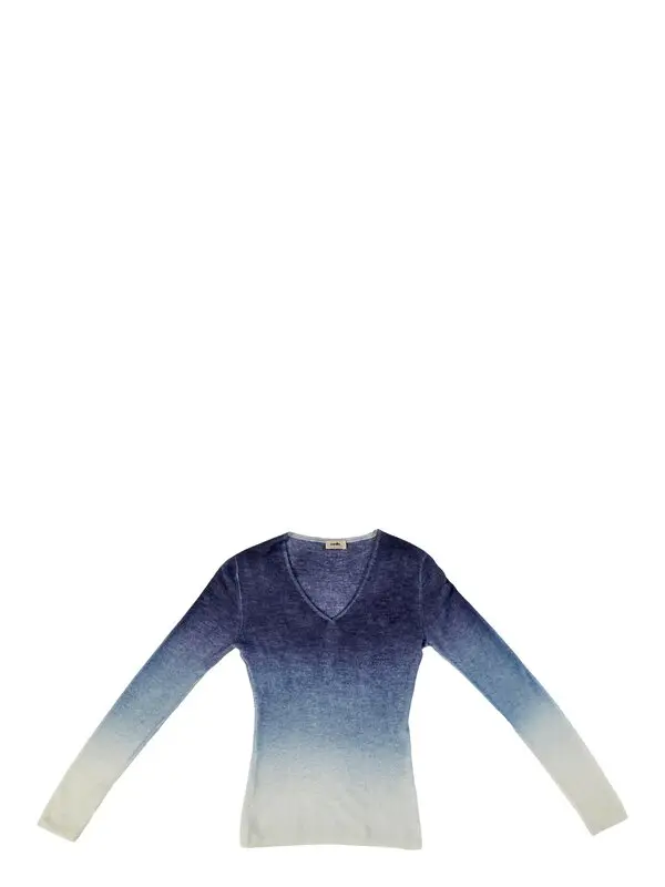 VANILLA&CHOCOLATE V Neck Under Jacket Sweater Berry V Sorbet - Blue