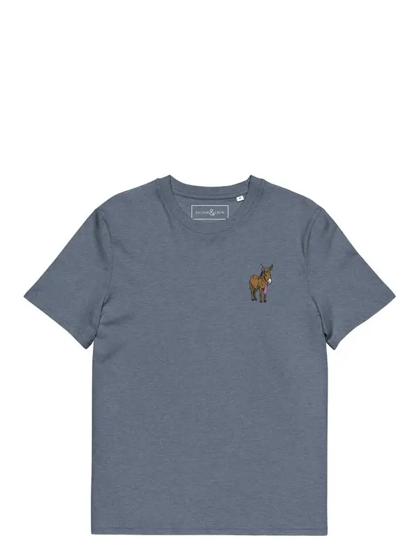 ANCHOR & CREW Heather Smart Ass Actual Life Organic Cotton Embroidered T-shirt - Blue