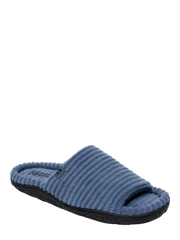 BEDROOM ATHLETICS Andy Jumbo Cord Slipper Slider Denim - Blue