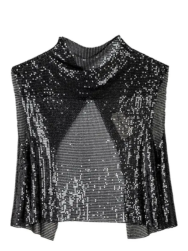 PALOMA LIRA Moonlight Chainmail Crop Top - Black