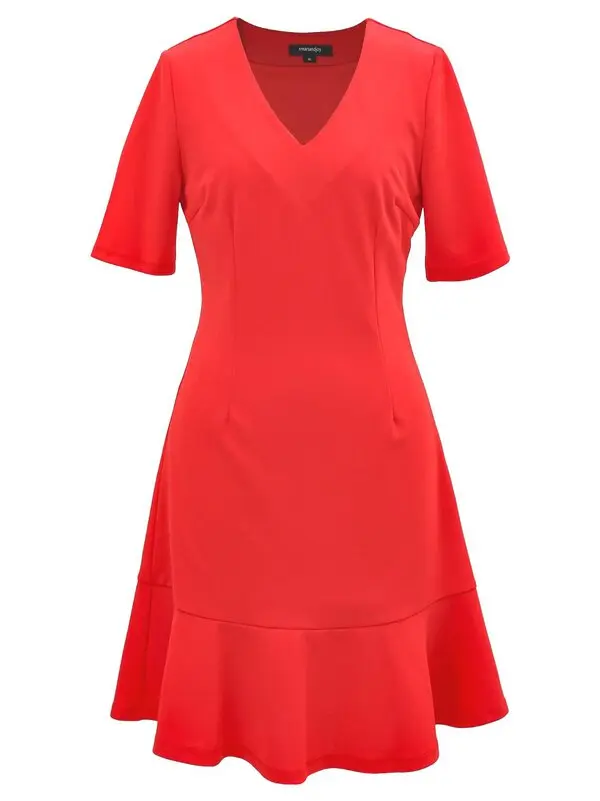 SMART AND JOY Minimalist Trapeze Jersey Dress - Red