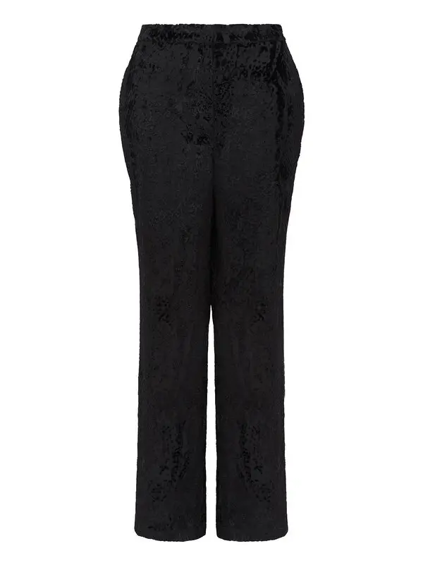 ROSE & NANCY Juniper Snake Velvet Trouser - Black
