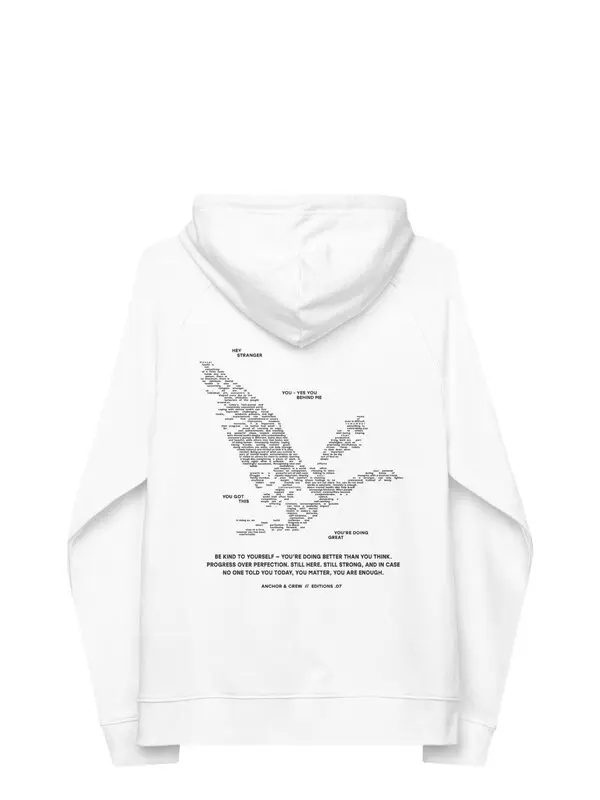 ANCHOR & CREW Seven You Are Enough X Tal Health Editions Organic Cotton Hoodie - White