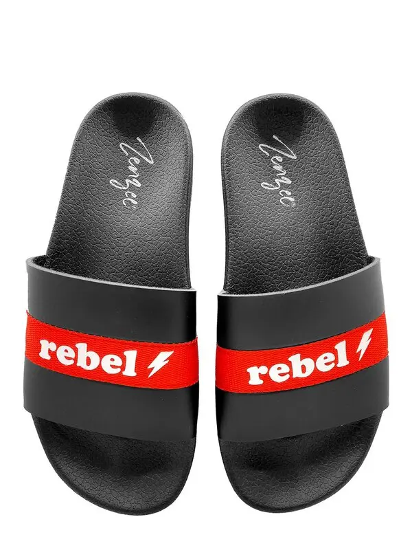ZENZEE Red / White / Black Rebel Rebel Slide Sandals - Red/white/black