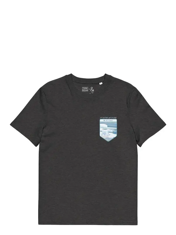 ANCHOR & CREW Heather Think Ocean Polar Bear Love The Planet Organic Cotton T-shirt - Black