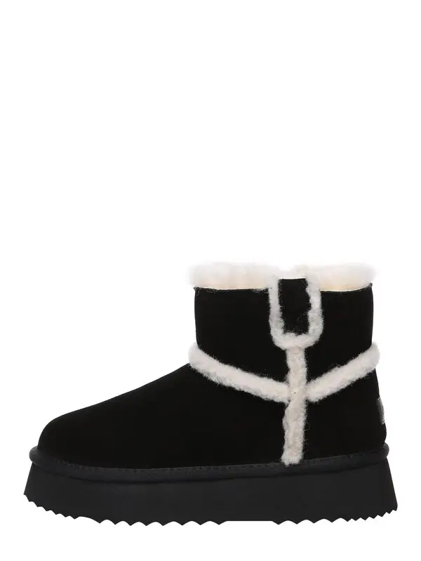 EVERAU AUSTRALIA Barren Leather Chic Platform Short Boots - Black