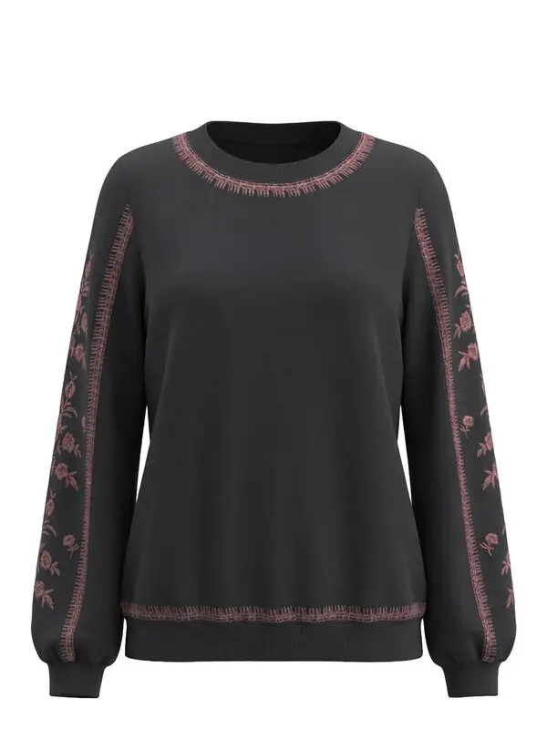 NOOKI DESIGN Catalina Embroidered Sweater In Washed - Blue