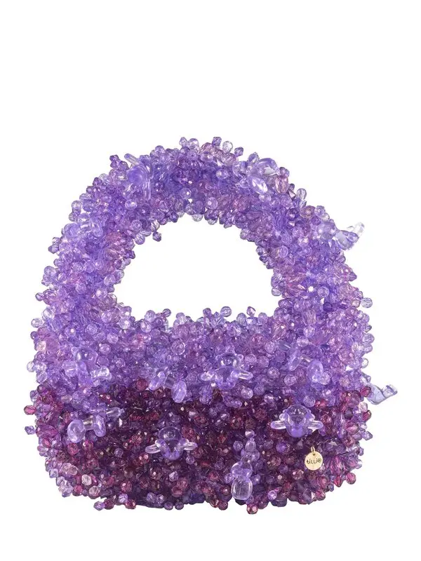 TILLIE BEADS Whimsy Classic Fluffy Bead Bag - Purple