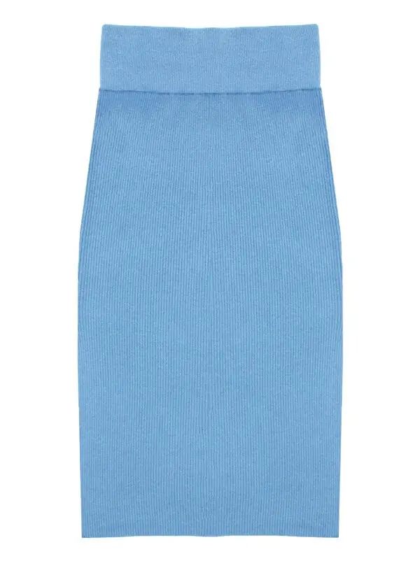 ZENZEE Cashmere Midi Knit Skirt Sky - Blue