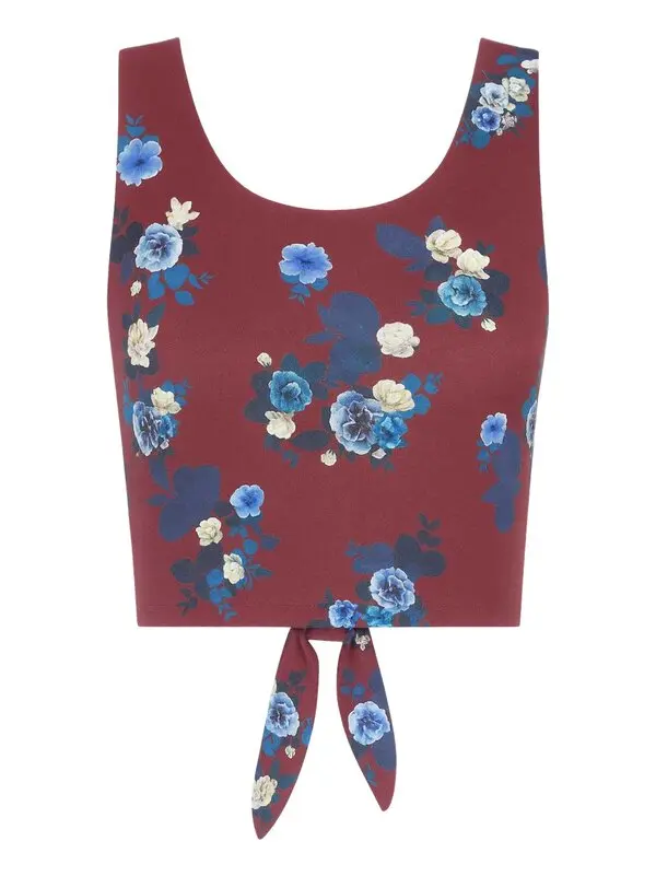SOPHIE CAMERON DAVIES Maroon Floral Tie Back Top - Purple
