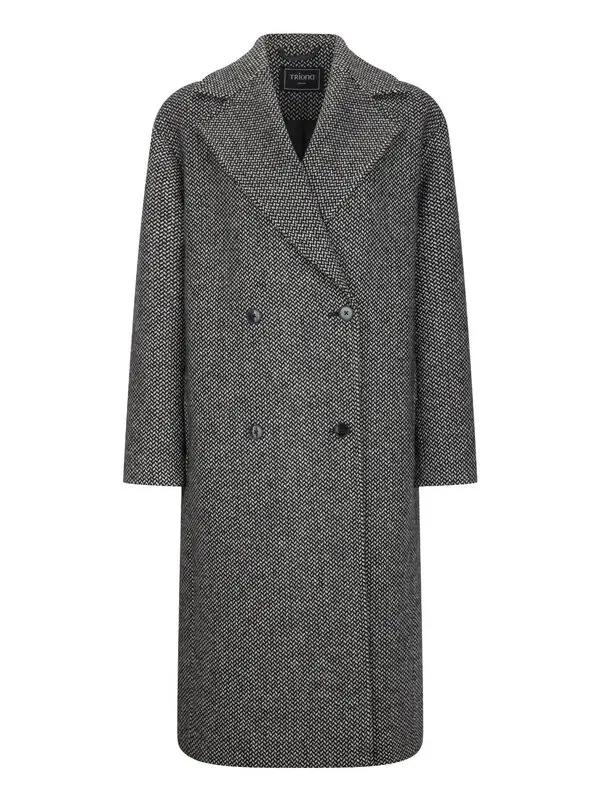 TRIONA Black / Grey Black & White Ciara Oversized Coat - Black/grey