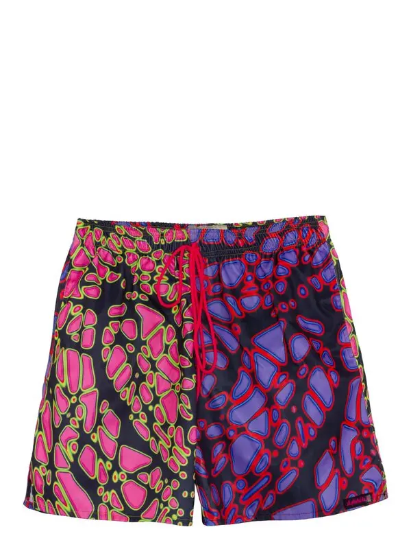 PALOMA LIRA Red And Volt Web Armor Shorts - Pink