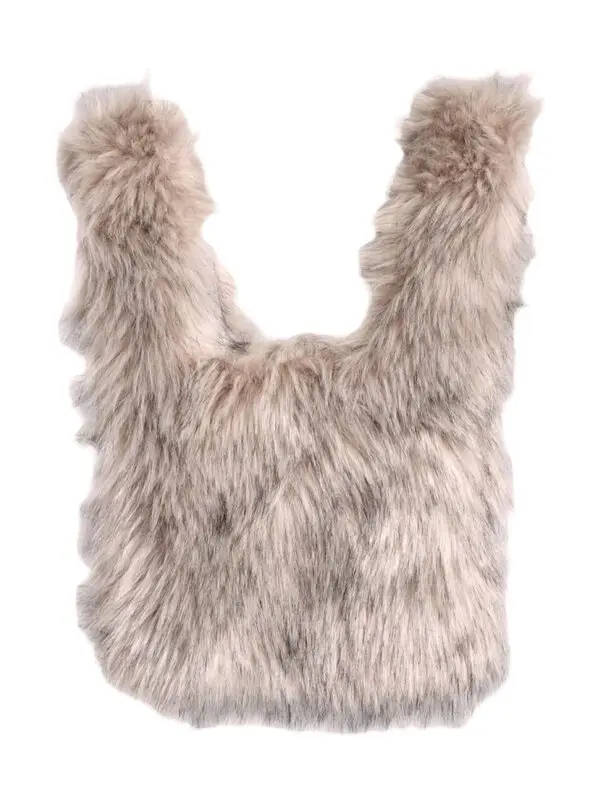 LOVE AND NOSTALGIA Frankie Fur Bag Grey - Brown