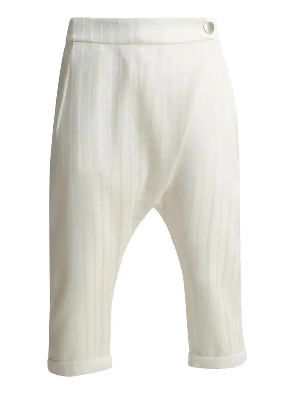 SMART AND JOY Satin Trim Capri Tailored Pants - White
