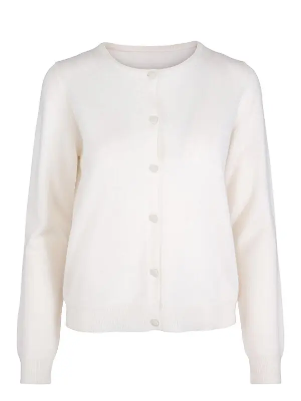 TIRILLM Emilie" Basic Cashmere Cardigan, Off - White