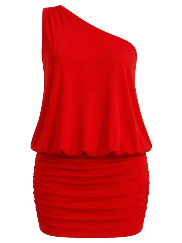 MAISON DE GALA Elara Crimson Mini Dress - Red