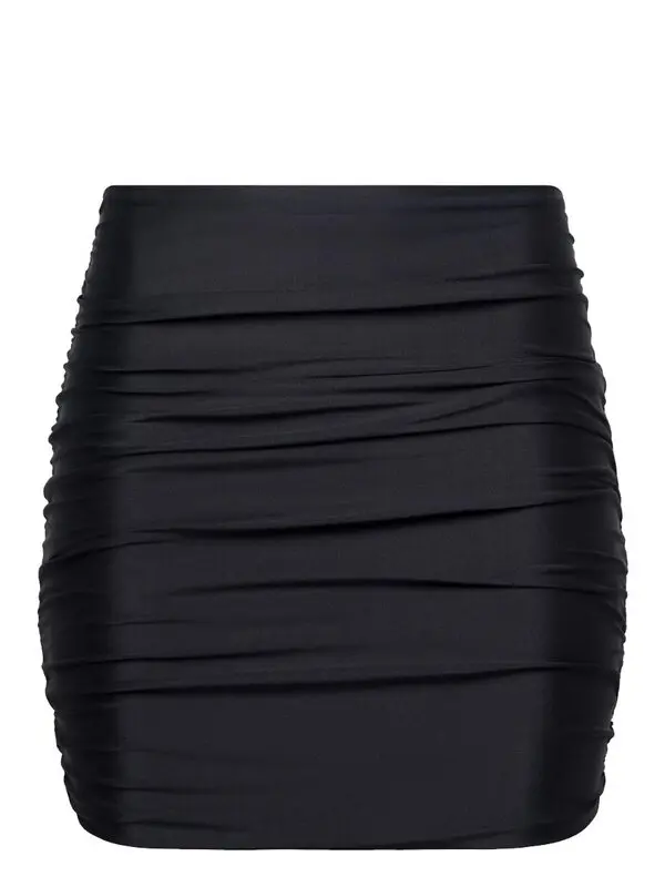 PLAYALUXE Rio Ruched Mini Skirt - Black