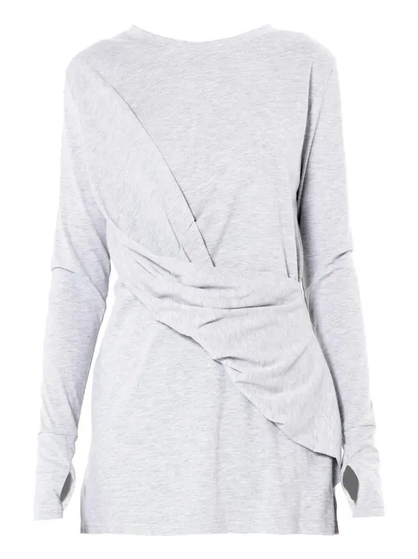 METAMORPHOZA Grey / Black Cotton Slim Fit Top With Thumbhole Sleeves In Gray - Grey/black