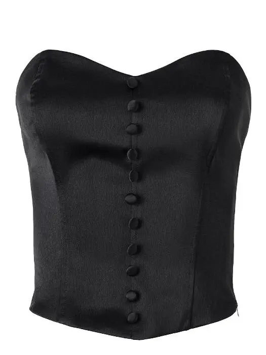 LITA COUTURE Strapless Corset Top - Black