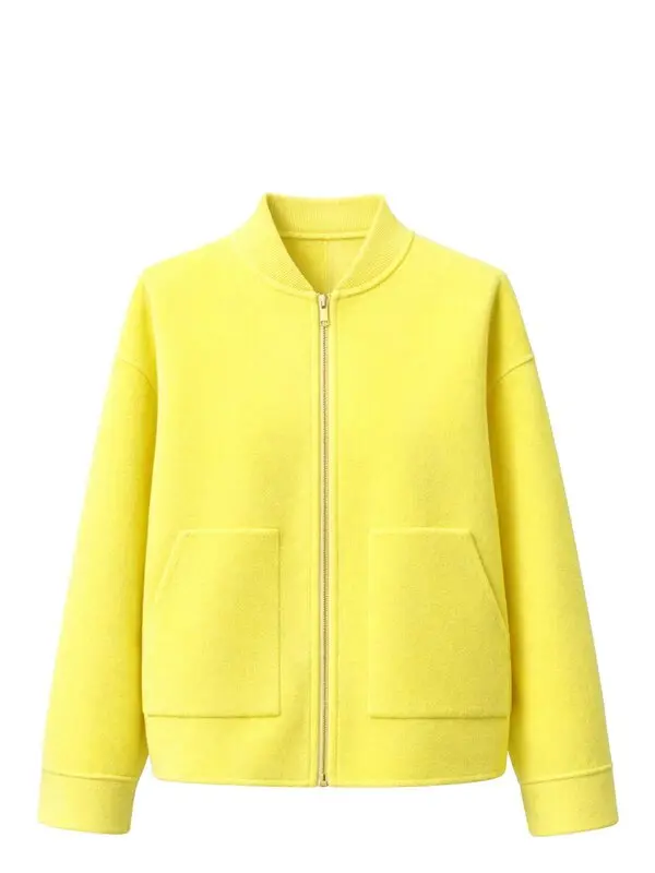 GUARDS LONDON Tallulah Wool Cashmere Zip Jacket Lemon - Yellow