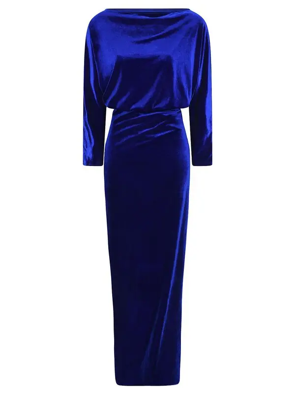 BEATRICE VON TRESCKOW Electric Bella Velvet Dress - Blue