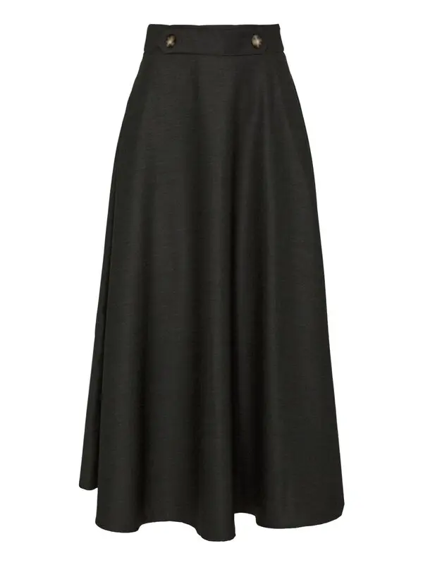 THE EXTREME COLLECTION Moss Midi Skirt Louise With High Waist And Flared Silhouette - Grey