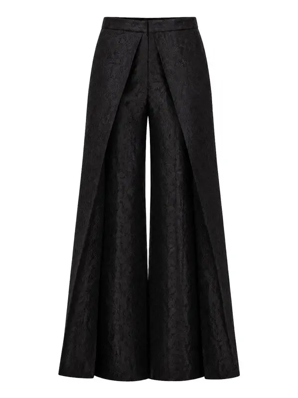 SILK AND BEARS Ophelia Wide Leg Palazzo Trouser - Black