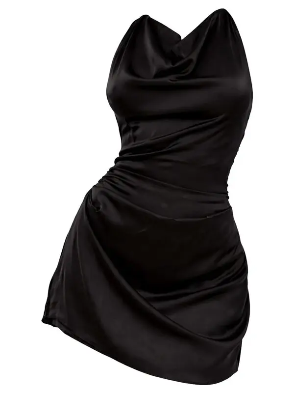 MY MOKONDO Curly House Satin Transformable Dress - Black