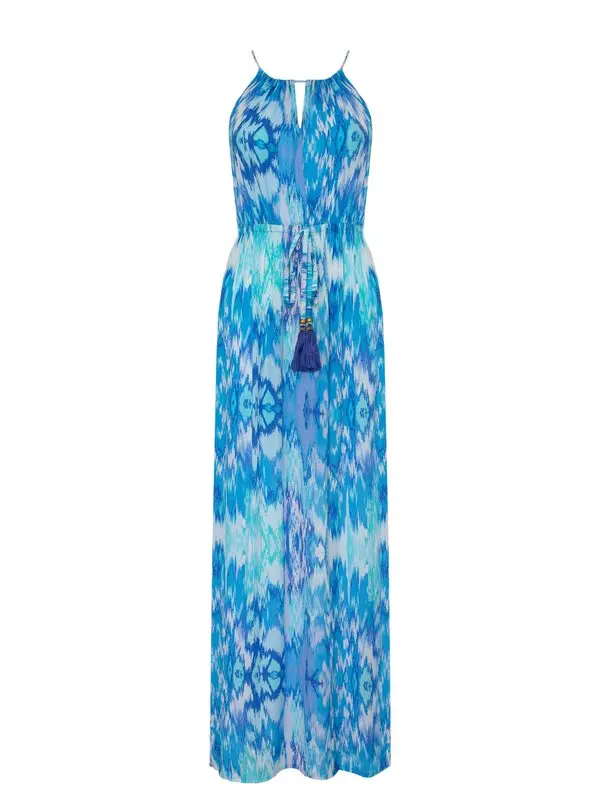 SOPHIA ALEXIA Sea Dream Antigua Crinkle Maxi Dress - Blue