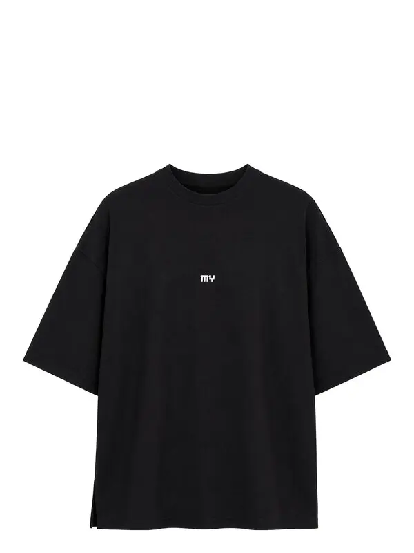 MYSIMPLICATED Oversized T-shirt With Puff Print Logo - Black