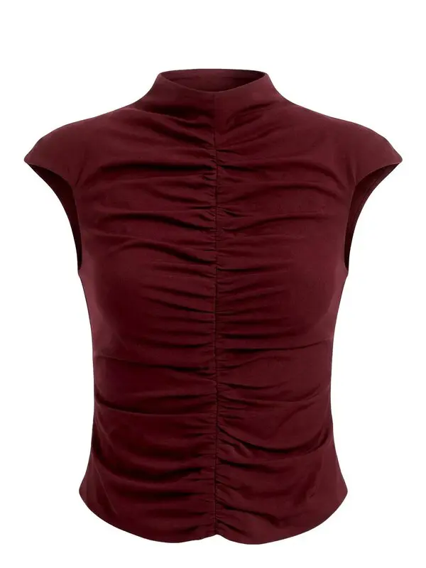 AGGI BY HALEWSKI Rita Burgundy Blouse - Red