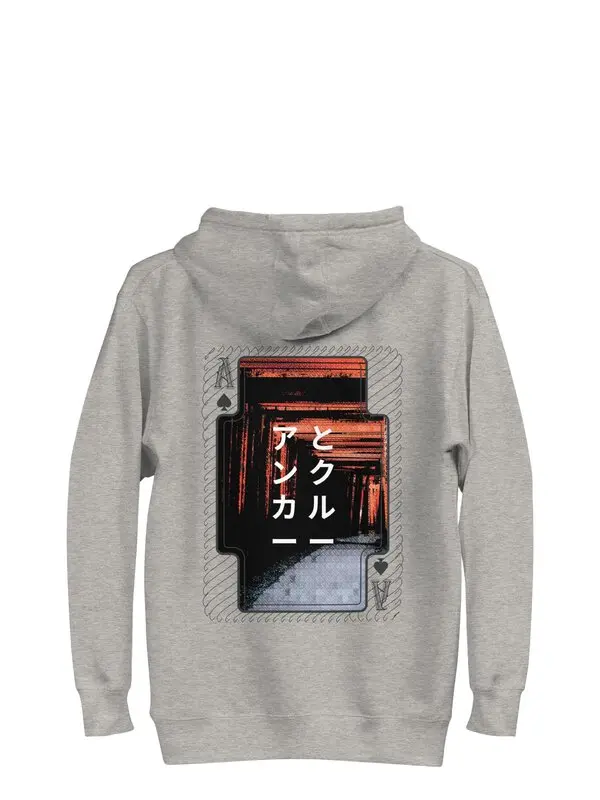 ANCHOR & CREW Heather Four Japan Gurafiku Cotton Blend Hoodie - Grey
