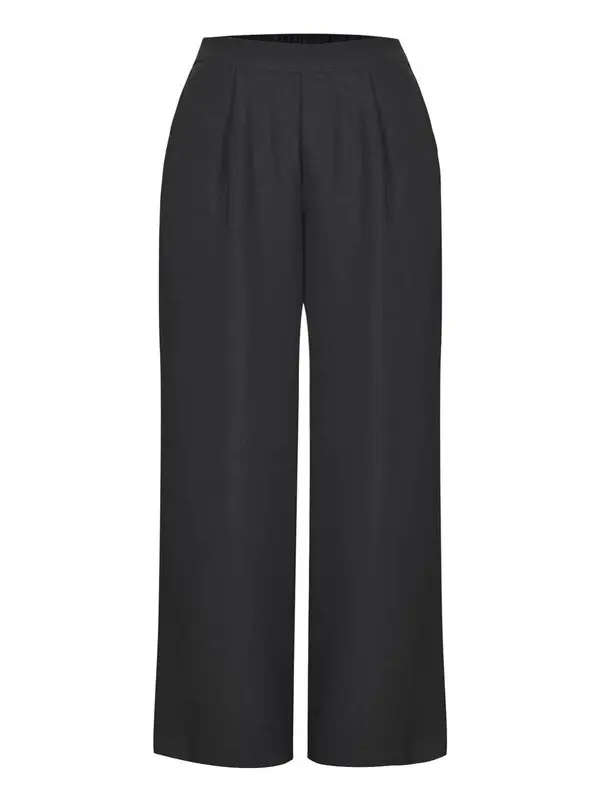 OH!ZUZA NIGHT&DAY Echo Wide-leg Viscose Trousers - Black