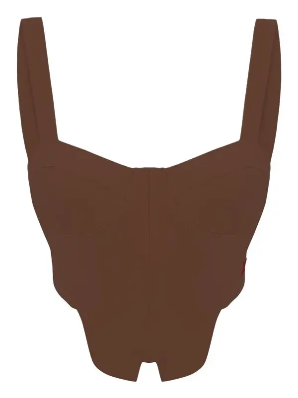 PCFG Woven Corset Top - Brown