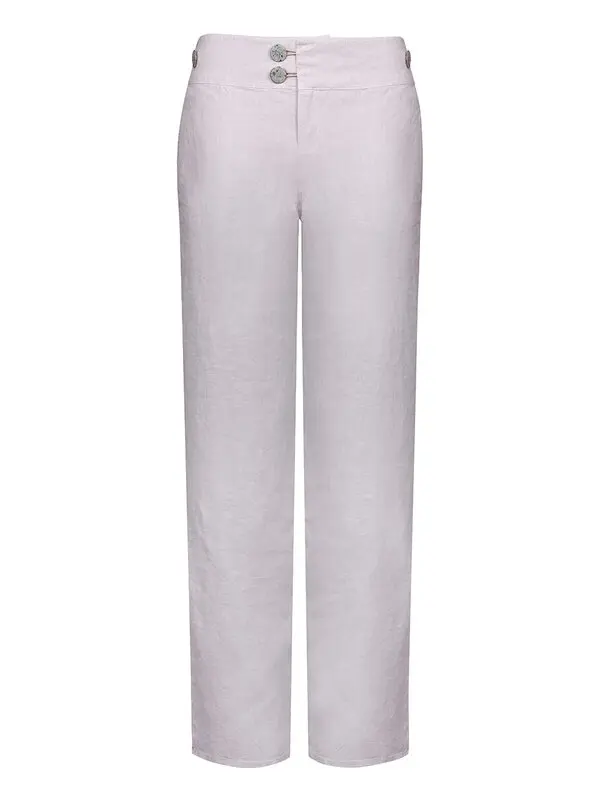 ANEMOIA Liora Light Linen Straight Fit Pants - Grey