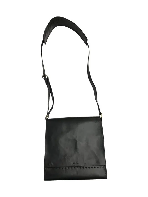 ZASTASTUDIO Dark Shoulder Assistant Two Sling Leather Bag - Black