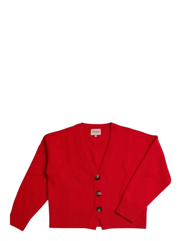 PORRIDGE KNITWEAR Cashmere Lucy Cardigan - Red