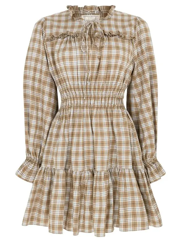 LISA THE LABEL Short Angel Dress - Brown