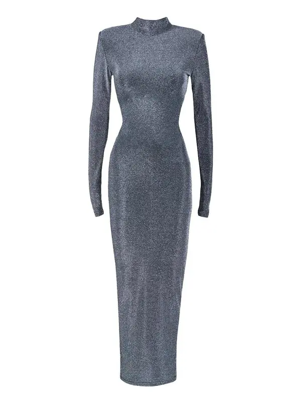 VESTIAIRE D'UN OISEAU LIBRE Bodycon Lurex Dress - Grey