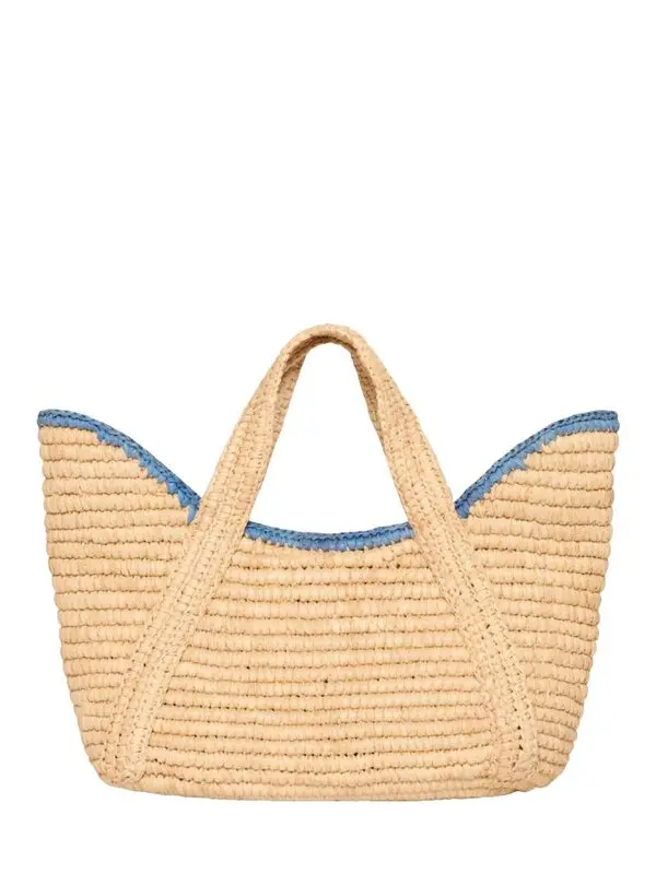 MY STYLE BAGS Neutrals Hand Bag Mery In Straw - Blue