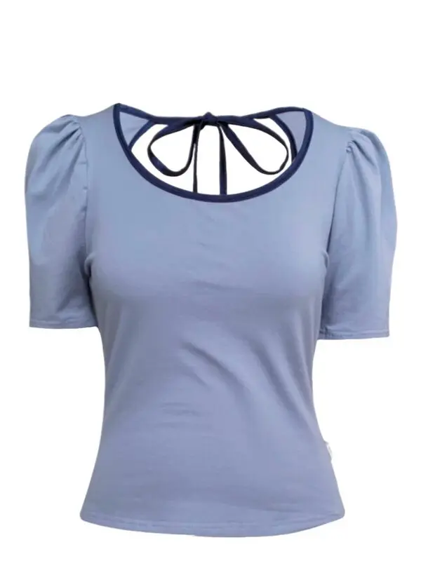 FROCK TALES Belle Top With Scoop Neck In Cornflower - Blue