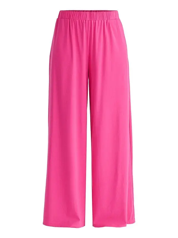 PAISIE Wide Leg Lyocell Jersey Trousers In Hot - Pink