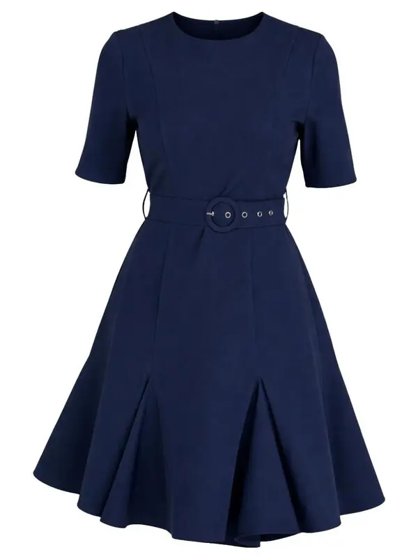 GIRL IN MIND Beatrice Flaire Mini Dress Navy - Blue