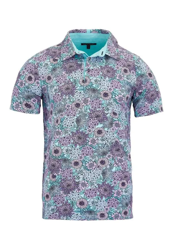 LORDS OF HARLECH Pietro Garden Party Polo Shirt Spearmint - Green