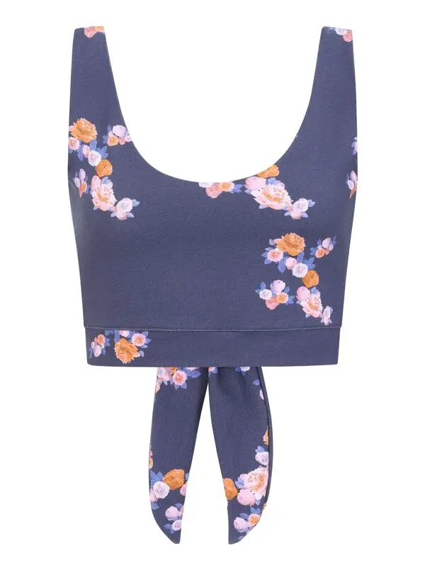 SOPHIE CAMERON DAVIES Navy Floral Crop Top - Blue