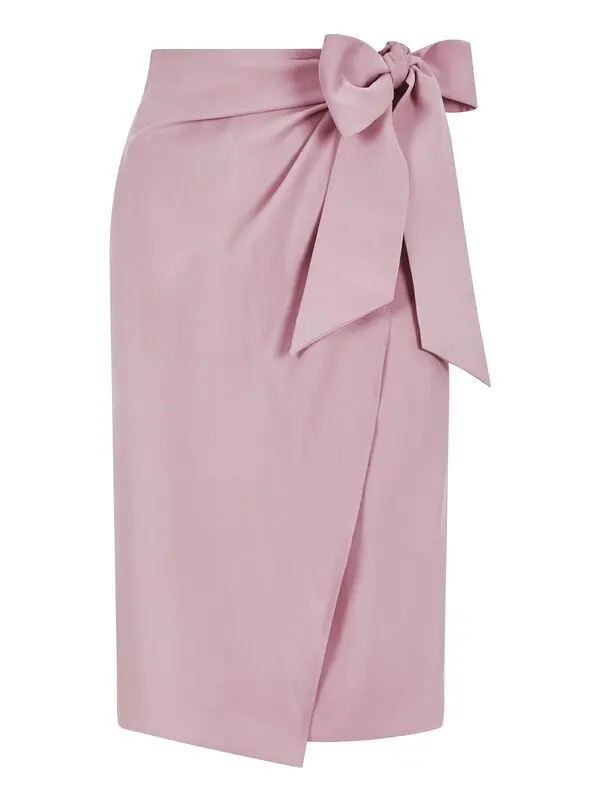 FEMPONIQ Bow Tie Wrap Skirt Pastel - Pink