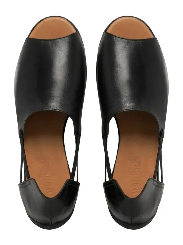 WOMADS Jet Peep Toe Flats - Black